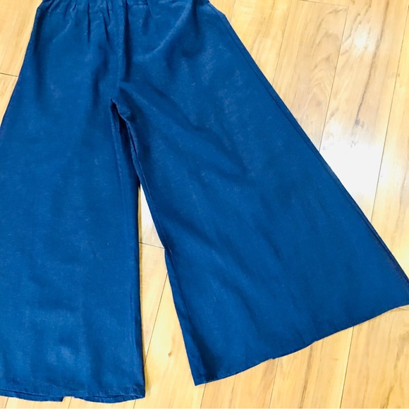 linen wide leg | Pants & Jumpsuits | Gaucho Wide Leg Crop Linen Pants ...